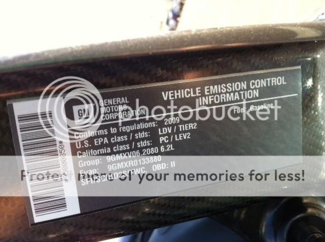 ZR1 Emission tag - CorvetteForum - Chevrolet Corvette Forum Discussion